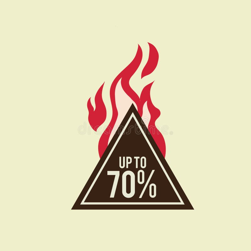Up To 70 Percent Label Design. Vector Illustration Decorative Design ...