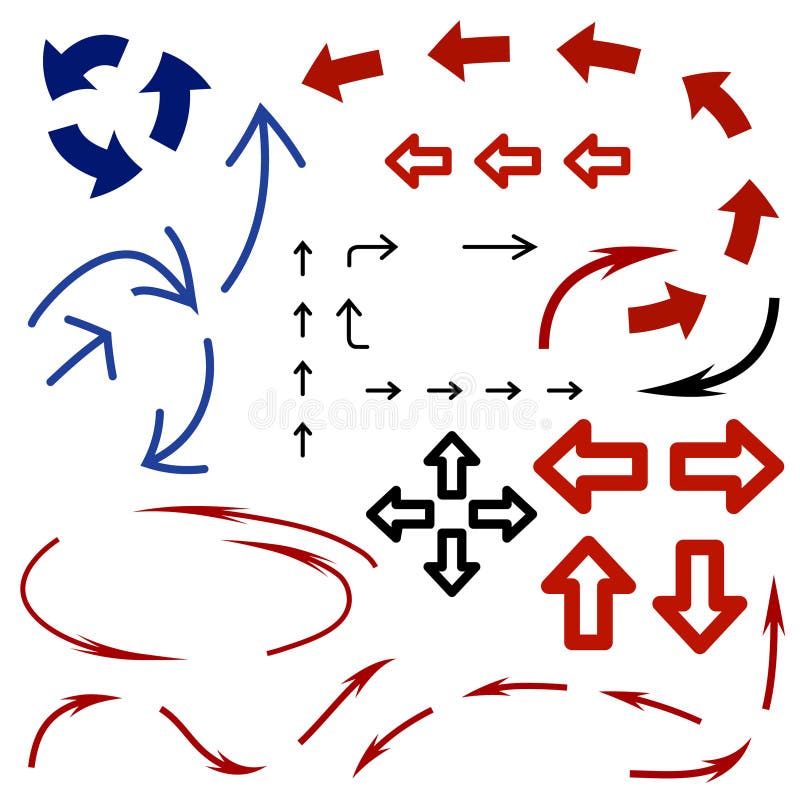 Up To Progress. Set of Hand Drawn Arrows Stock Vector - Illustration of ...