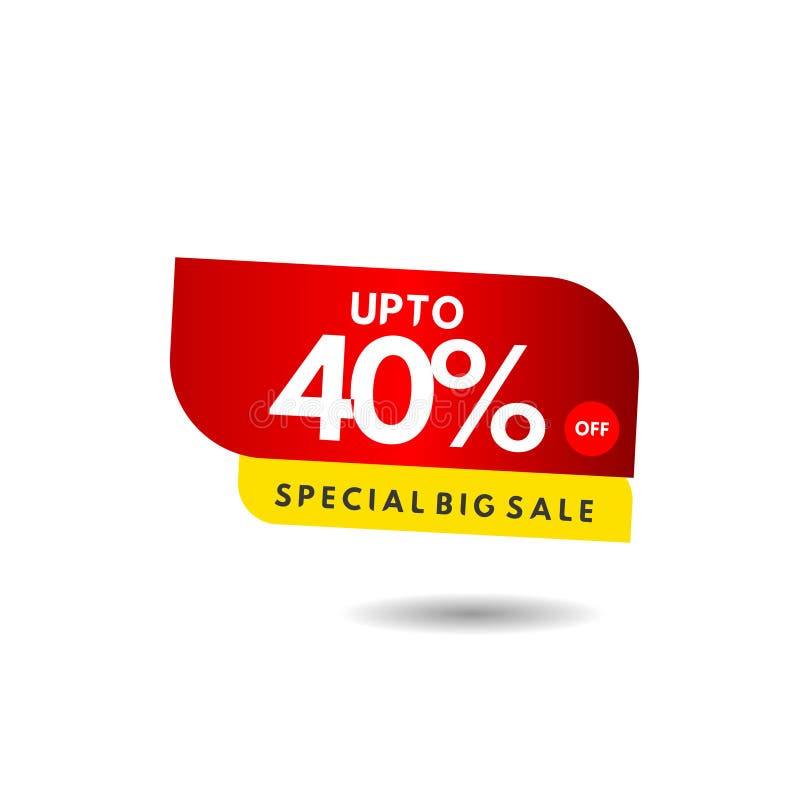 Up To 40 Special Big Sale Label Vector Template Design Illustration ...