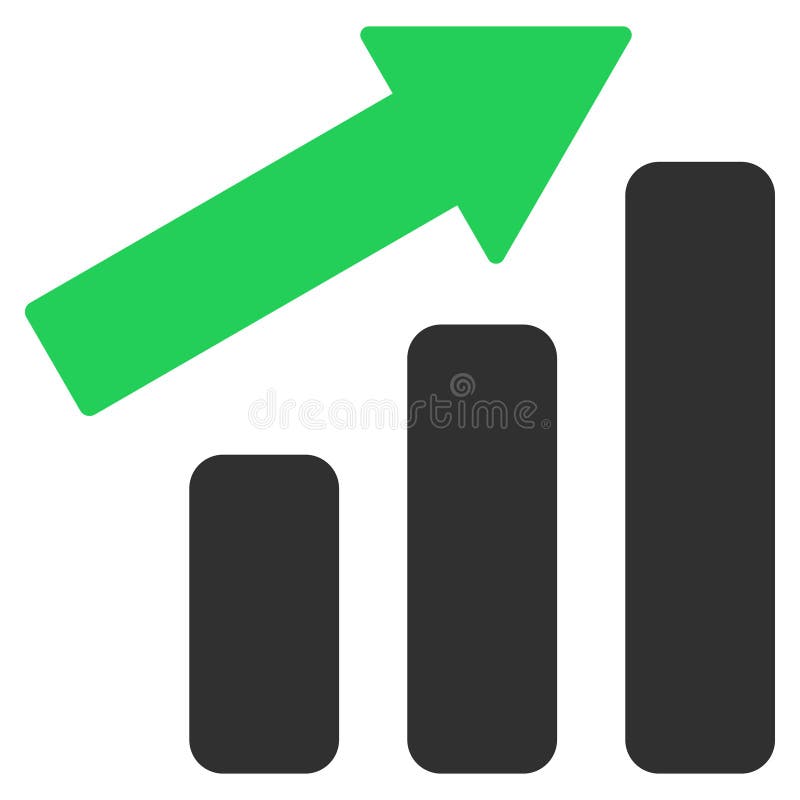 Up Trend Bar Chart Flat Icon Image Stock Vector - Illustration of sales ...
