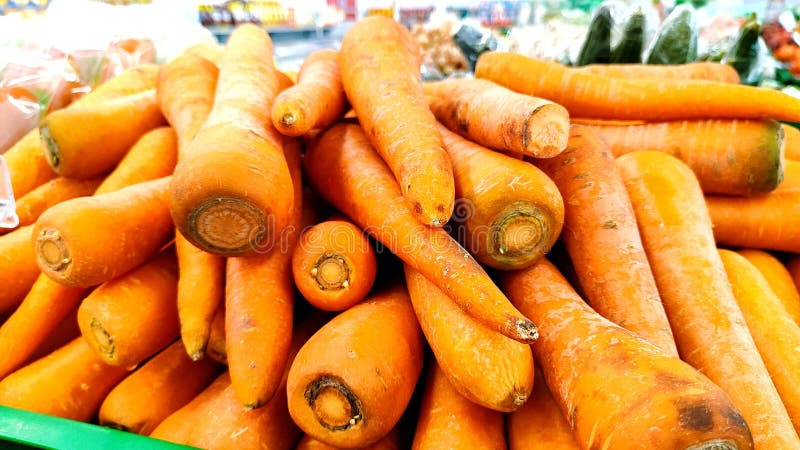 An Up View of the Piling Small Long Carrots Stock Photo - Image of ...