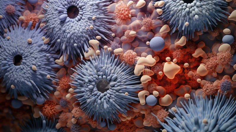 Up virus texture stock illustration. Illustration of microscope - 374232156