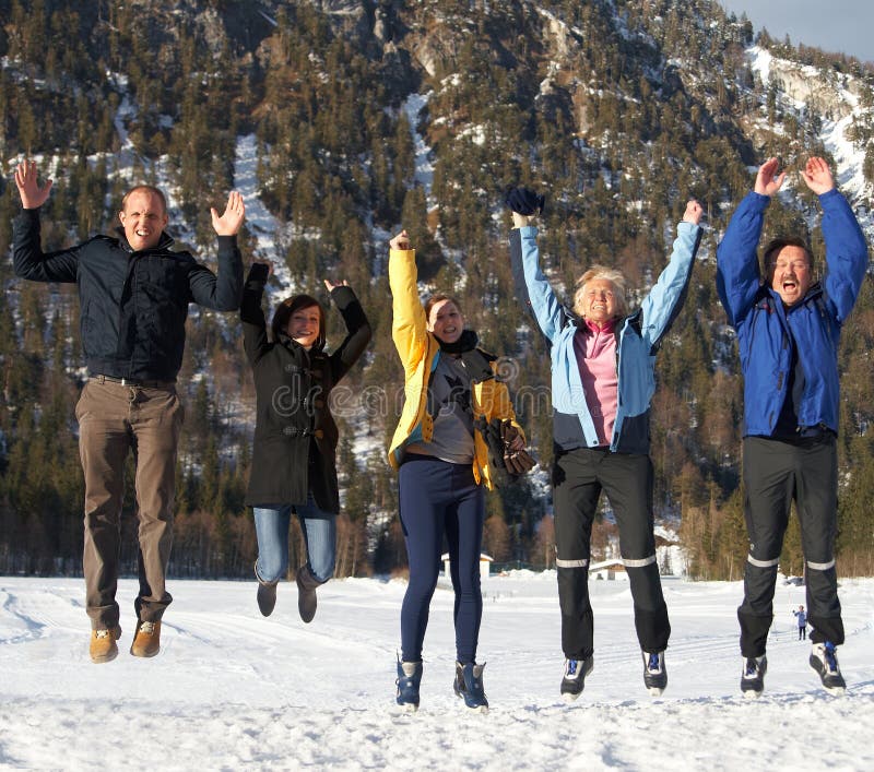 Up in the winter air stock image. Image of happiness, jump - 8514299