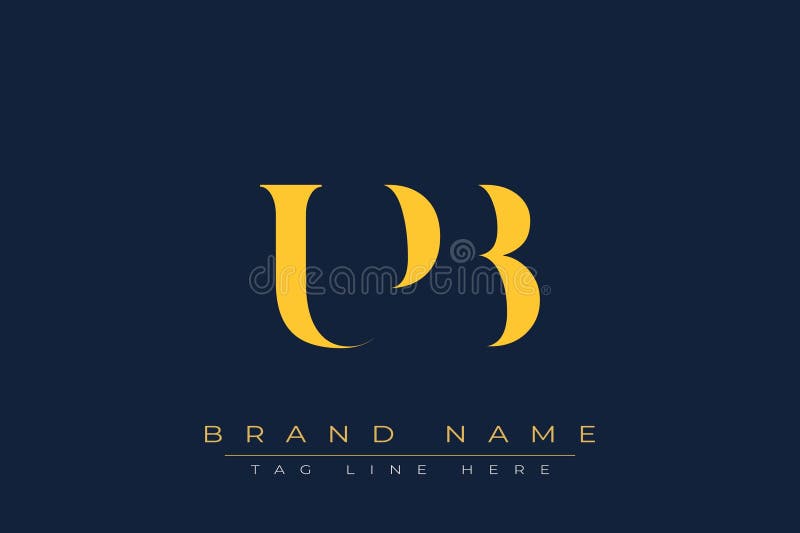 UPB Abstract Letter Logo Design Stock Vector - Illustration of gold ...