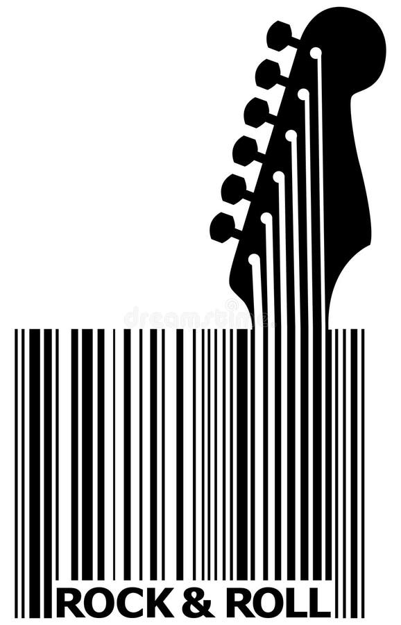 UPC barcode with guitar stock vector. Illustration of instrument - 7568697