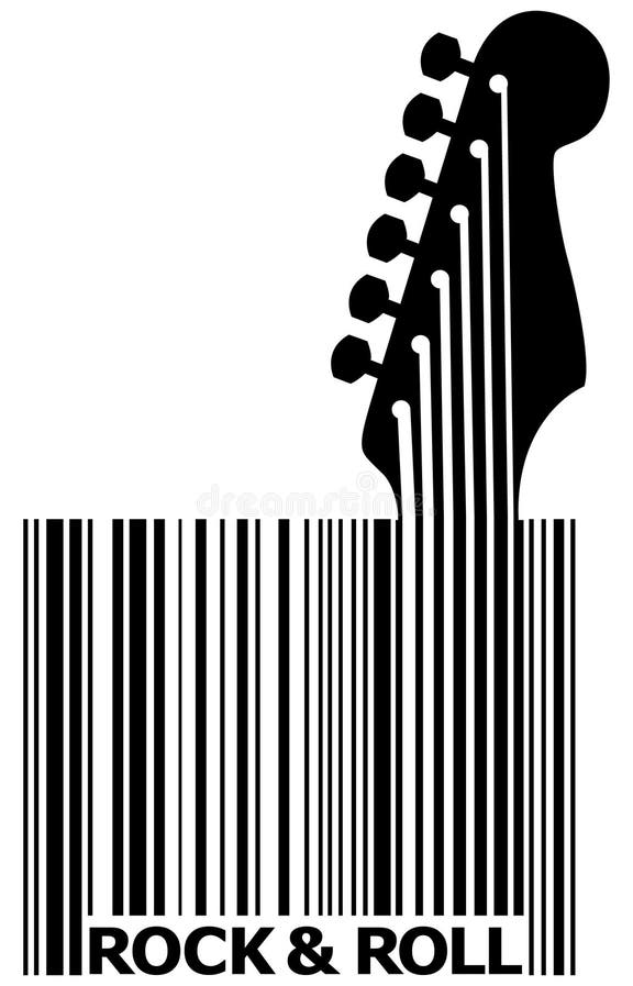UPC barcode with guitar stock vector. Illustration of instrument - 7568697