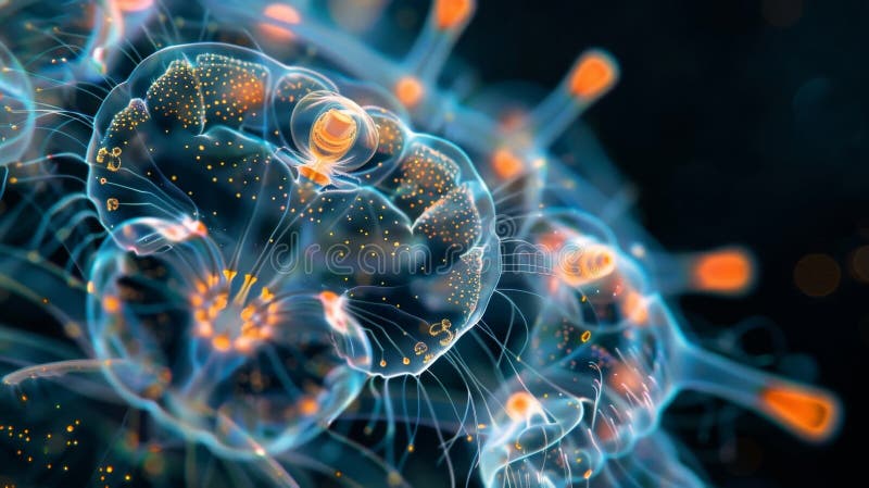 An Upclose Image of a Microscopic Protozoan Displaying Its Intricate ...