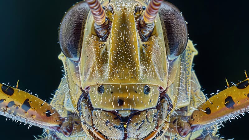 An Upclose Look at the Sharp Mandibles of a Grasshopper Evoking a Sense ...