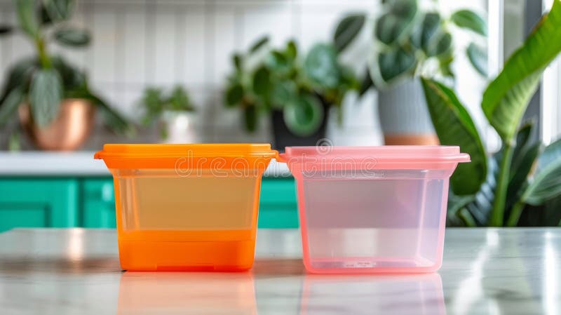 An Upclose Shot of Two Plastic Containers One Made with Traditional ...