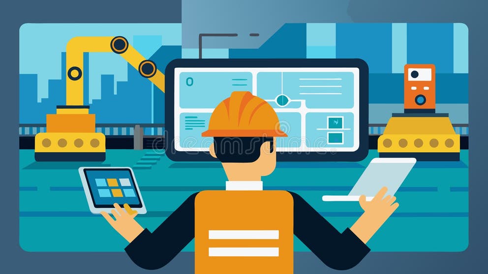 An Upclose View of a Hightech AR Tablet Being Used by a Worker on the ...