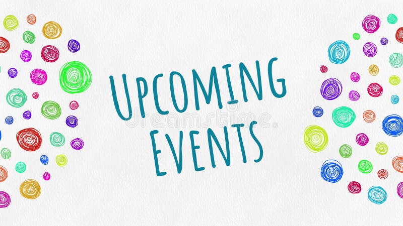 Upcoming Events Colorful Circular Scribble Elements Left Right Blinking ...