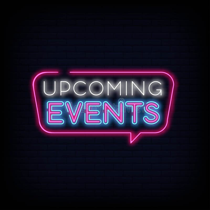 Upcoming Events Neon Signs Style Text Vector Stock Vector ...