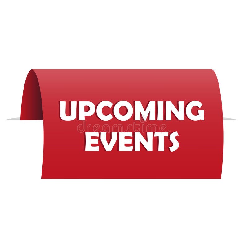 Upcoming Events Text. Bold White Lettering. Red Ribbon Vector Stock ...