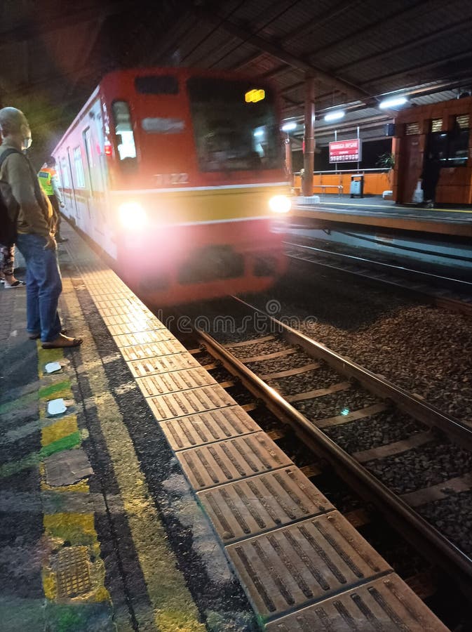 An Upcoming Face of Train in the Night Editorial Stock Image - Image of ...