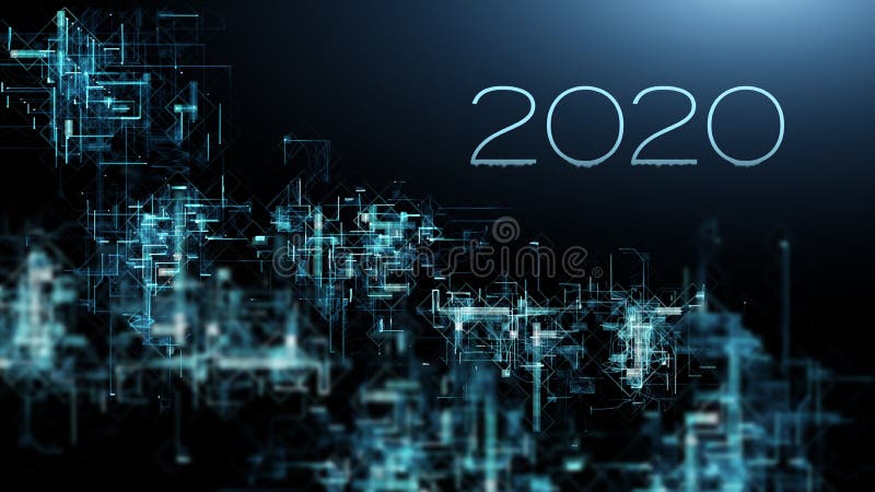 Upcoming 2020 New Year with Internet Web Connection Grid Stock ...