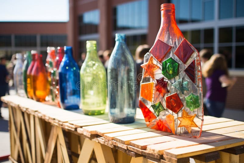 Upcycled Art at Community Event Stock Illustration - Illustration of ...