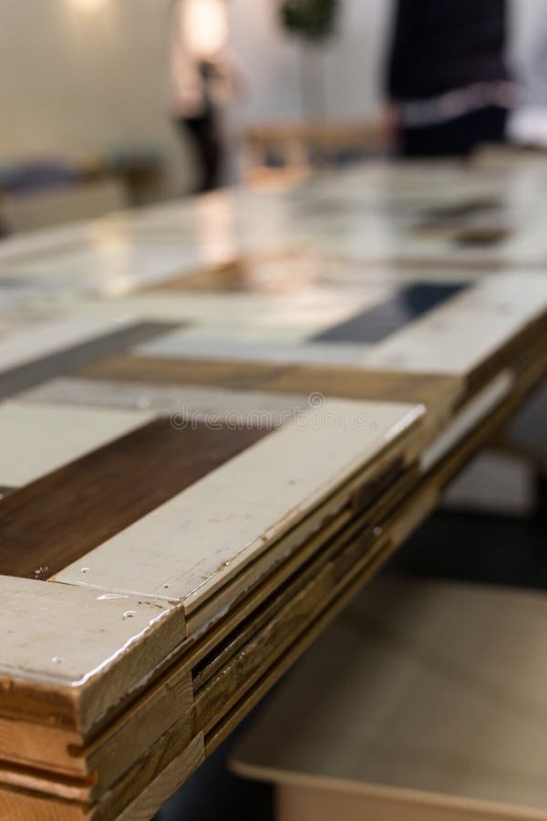 Upcycled Dinner Table Made Out of Scrap Wood Stock Image - Image of ...