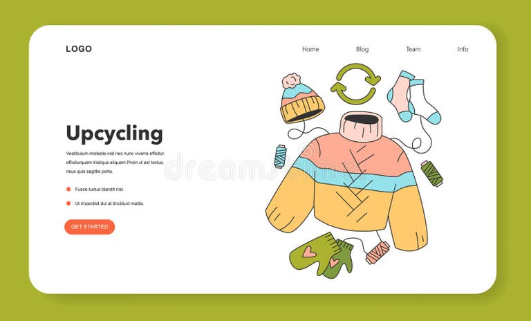 Upcycling Web Banner or Landing Page. Process and Technique of Reuse Stock Illustration ...