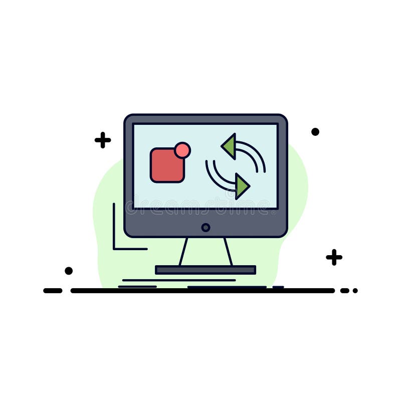 Update, App, Application, Install, Sync Flat Color Icon Vector Stock ...