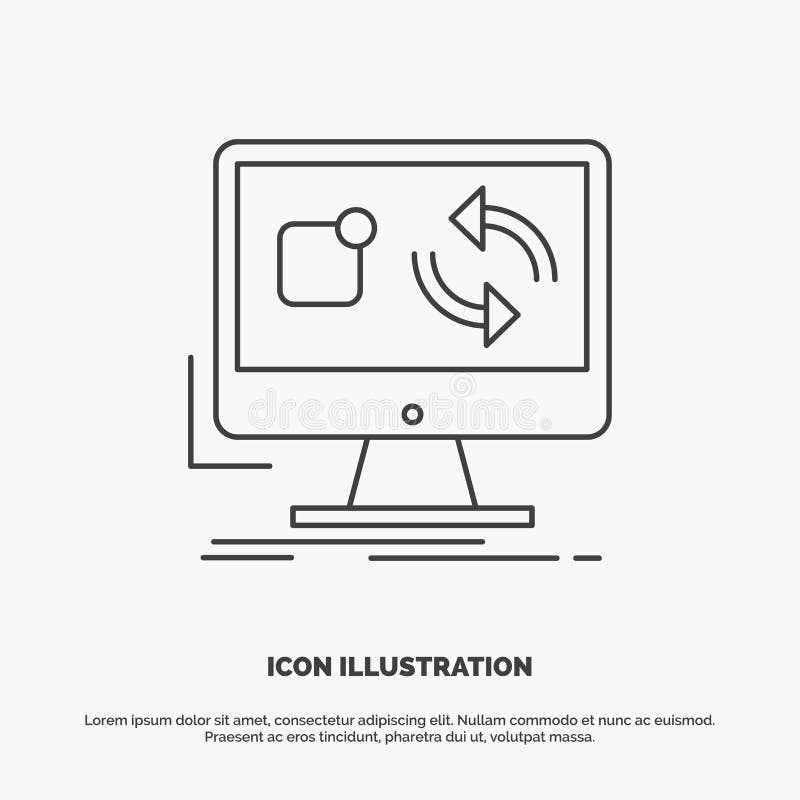 Update App Application Install Sync Icon Line Vector Gray Symbol For Ui And Ux Website Or