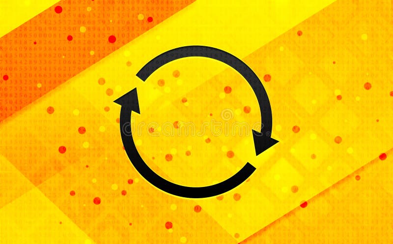 Update Arrow Icon Abstract Digital Banner Yellow Background Stock ...