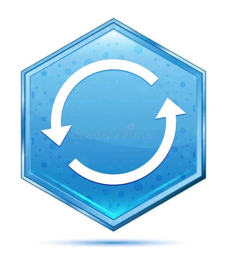 Update Arrow Icon Crystal Blue Hexagon Button Stock Illustration ...