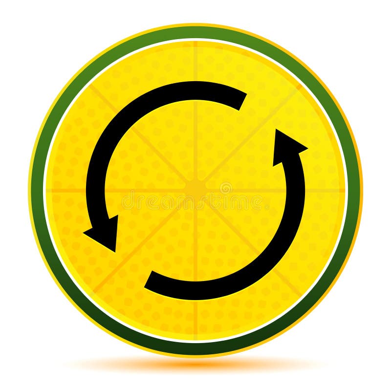 Update Arrow Icon Lemon Lime Yellow Round Button Illustration Stock ...