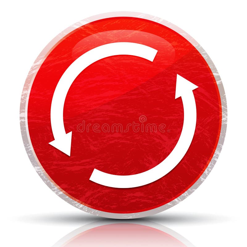 Update Arrow Icon Metallic Grunge Abstract Red Round Button ...