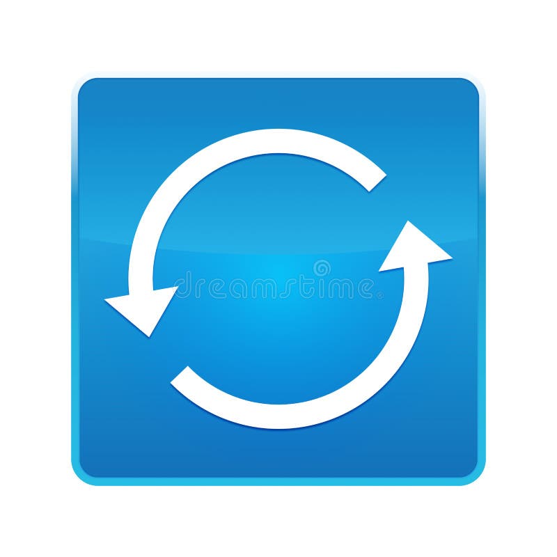 Update Icon Blue Square Button Stock Illustration - Illustration of ...
