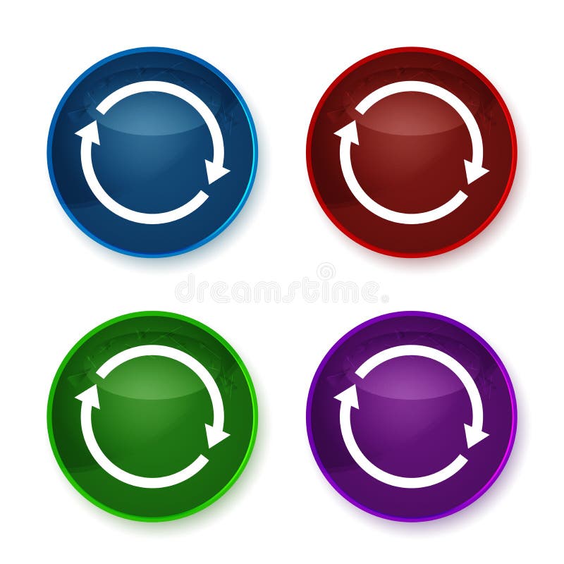 Update Arrow Icon Shiny Round Buttons Set Illustration Stock Vector ...