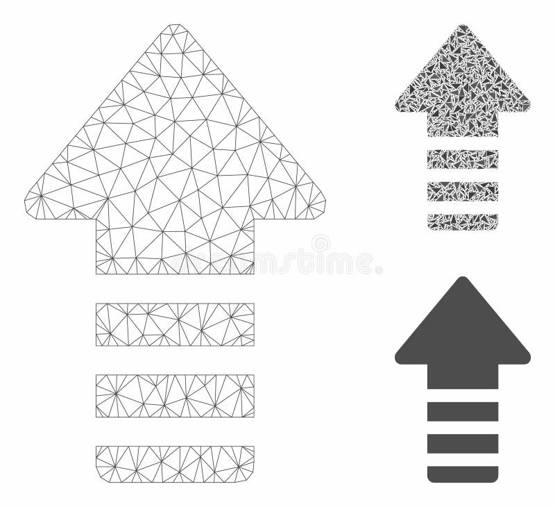 Update Arrow Vector Mesh Wire Frame Model and Triangle Mosaic Icon ...