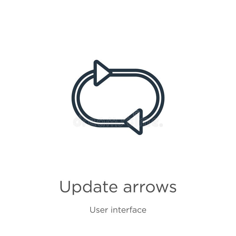 Update Arrows Icon. Thin Linear Update Arrows Outline Icon Isolated on ...
