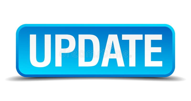 Update Blue 3d Realistic Square Button Stock Vector - Illustration of ...