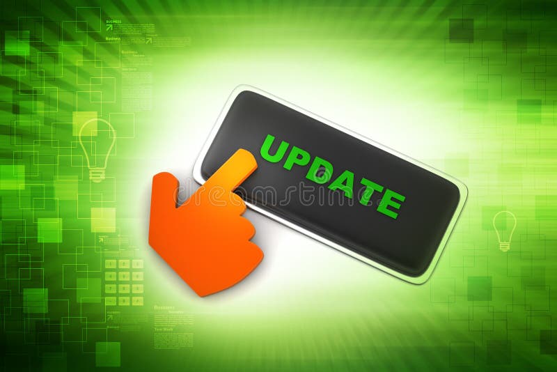 Update Button with Mouse Cursor Stock Illustration - Illustration of ...