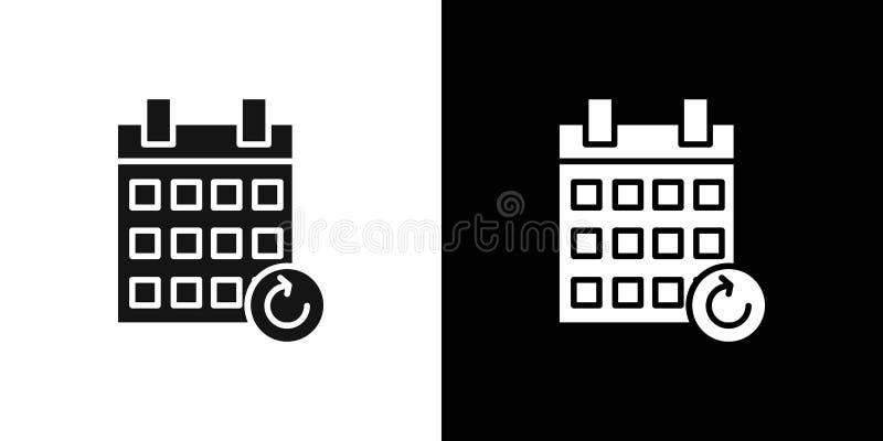 Update Calendar Icon Flat Vector Set Outline Stock Vector ...