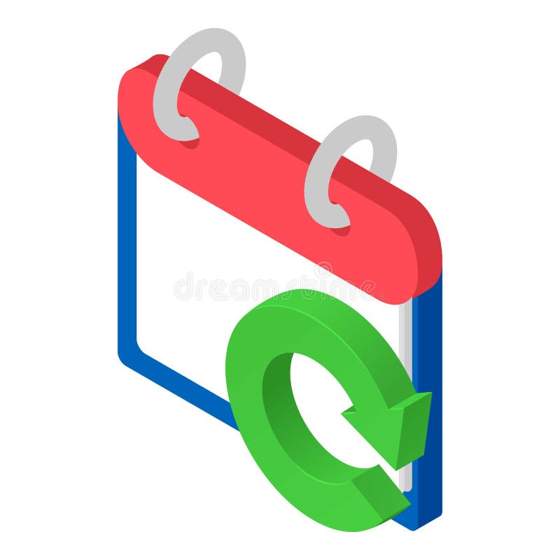 Update Calendar Icon, Isometric Style Stock Vector - Illustration of ...