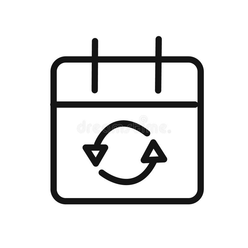 Update Calendar Icon Linear Vector Graphics Sign Stock Illustration ...