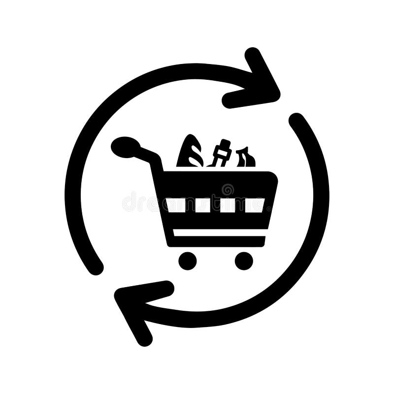 Update, Cart, Shopping Icon. Black Vector Graphics Stock Vector ...