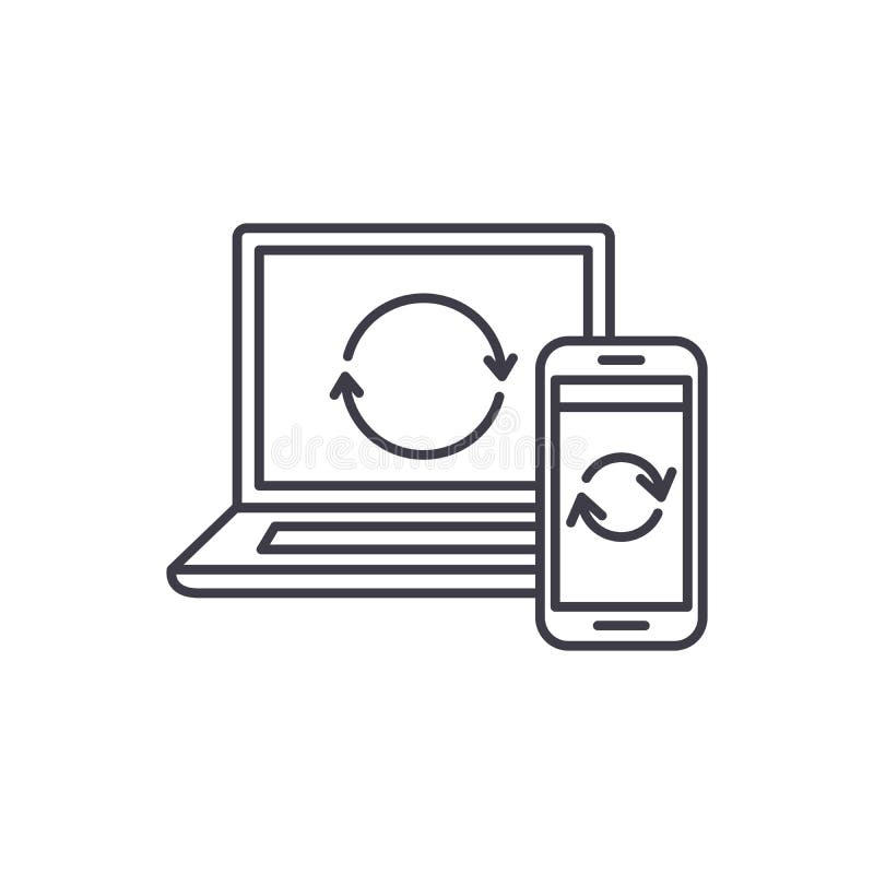 Update Computer Data Line Icon Concept. Update Computer Data Vector ...