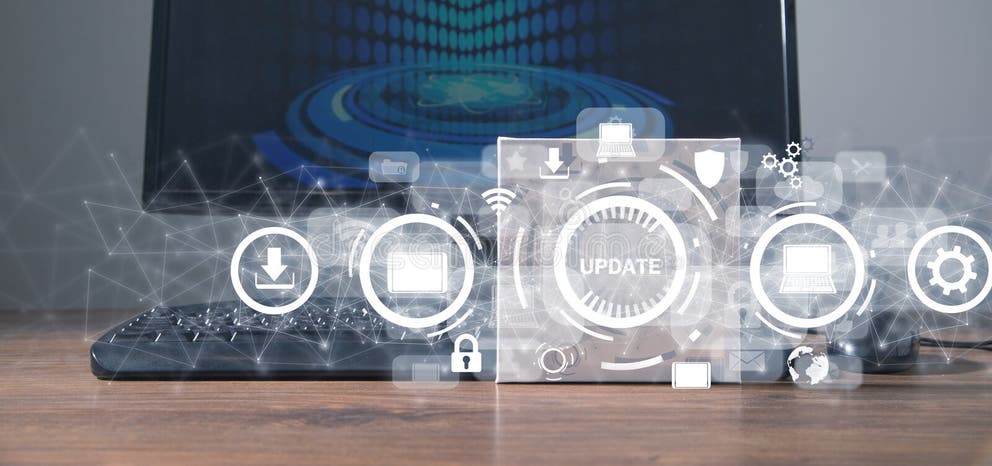 Update Concept. Installing Software Update Process Stock Illustration ...