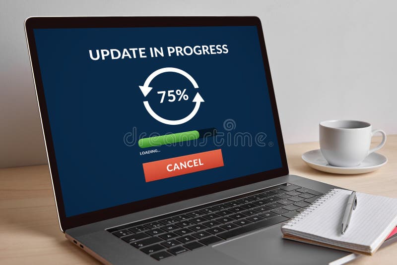 Update Concept on Modern Laptop Computer Screen Stock Photo - Image of ...