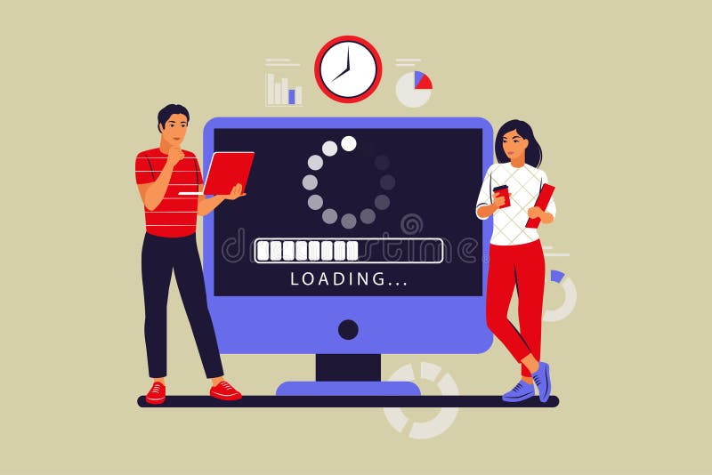 Update Concept. Programmer Upgrading Operation System of Computer. Vector Illustration. Flat ...