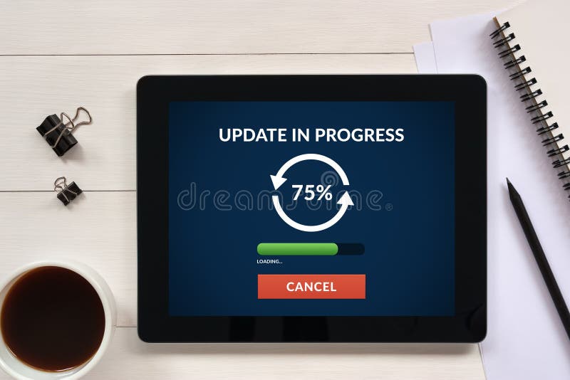 Update on Tablet stock image. Image of adjust, education - 101258743