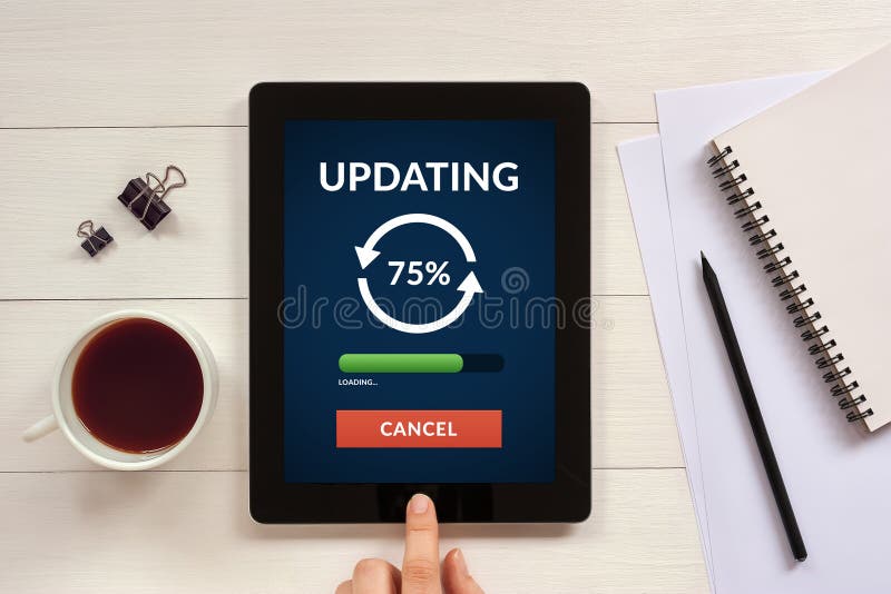Update on Tablet stock image. Image of adjust, education - 101258743