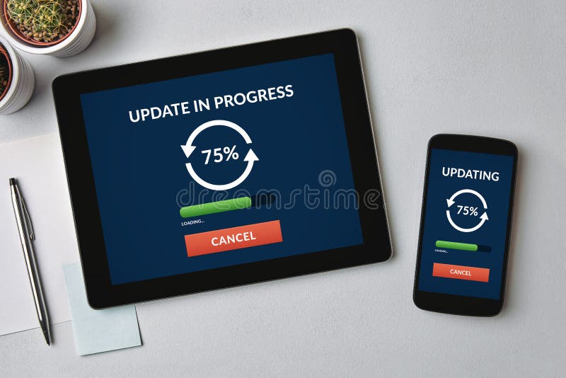 Update on Tablet stock image. Image of adjust, education - 101258743