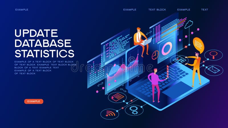 Update Database Statistics Isometric Concept Banner Stock Vector ...