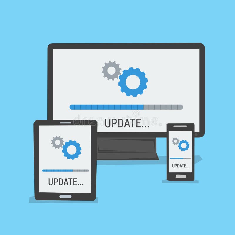 Update on Different Devices Stock Illustration - Illustration of ...