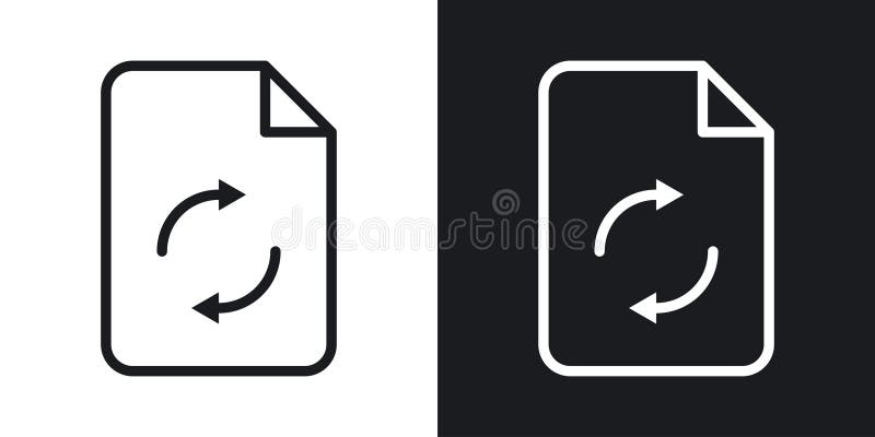 Update Document Icon Set.Recycle and Refresh Document File Vector ...