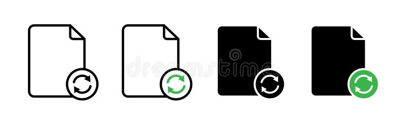 Update Document Icon Set.Recycle and Refresh Document File Vector ...