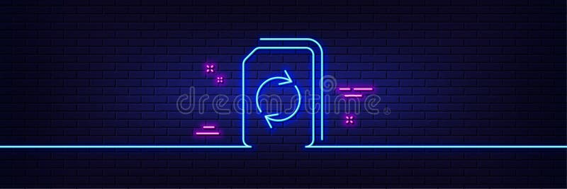 Update Document Line Icon. Refresh File Sign. Neon Light Glow Effect ...